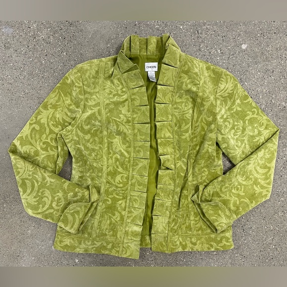Chico's | Jackets & Coats | Chicos Size Lime Green Paisley Velvety ...